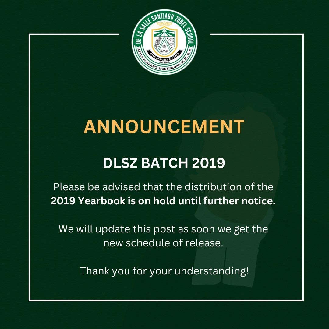 Distribution of Grade School and High School 2019 Yearbook – De La ...