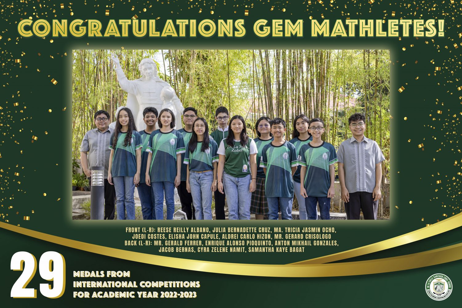 JHS GEM Students Triumphs in International Mathematics Competitions ...