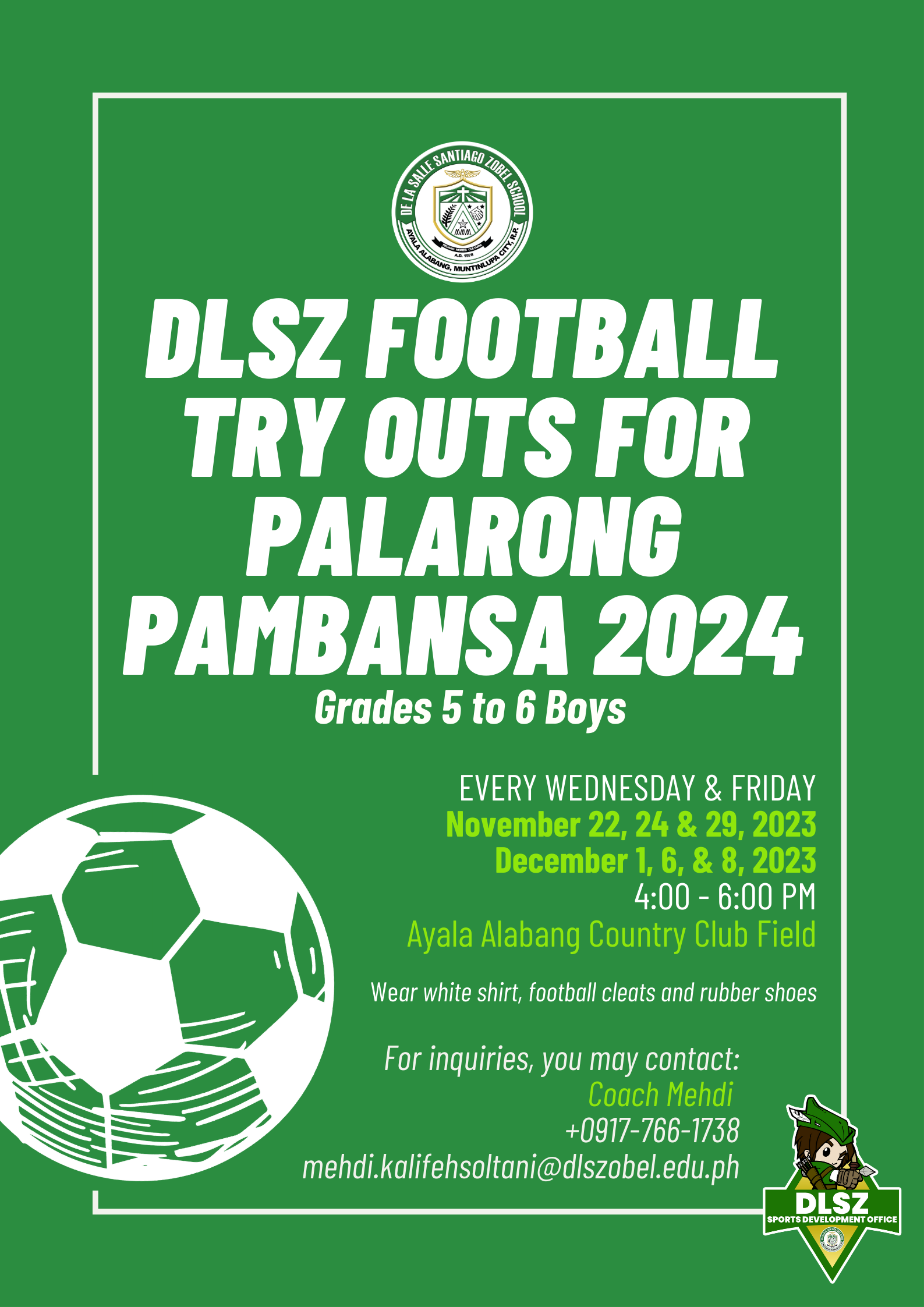 Join the DLSZ Sports Tryouts this AY 2023-2024 – De La Salle Santiago Zobel