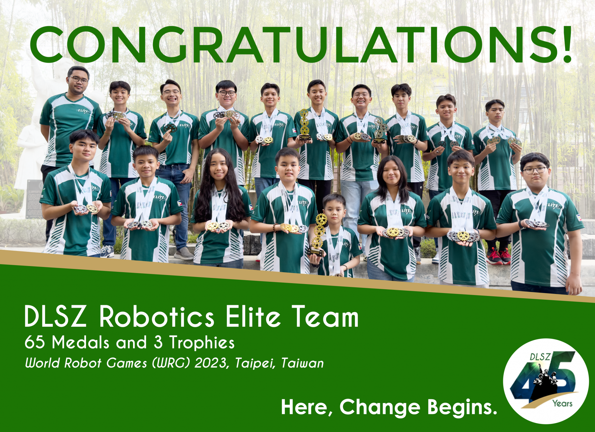 DLSZ Robotics Elite Team wins 65 medals and 3 trophies at the World ...