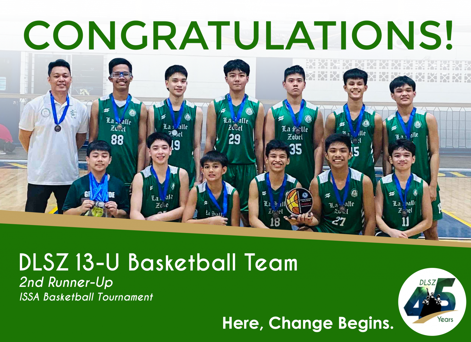 DLSZ 13-U Basketball Team takes home 2nd Runner-up in the 14U ISSA ...