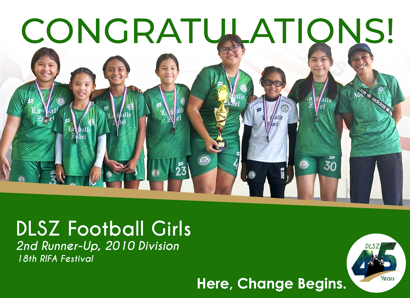 DLSZ Grade School Football Girls Team prevailed as champions in the ...