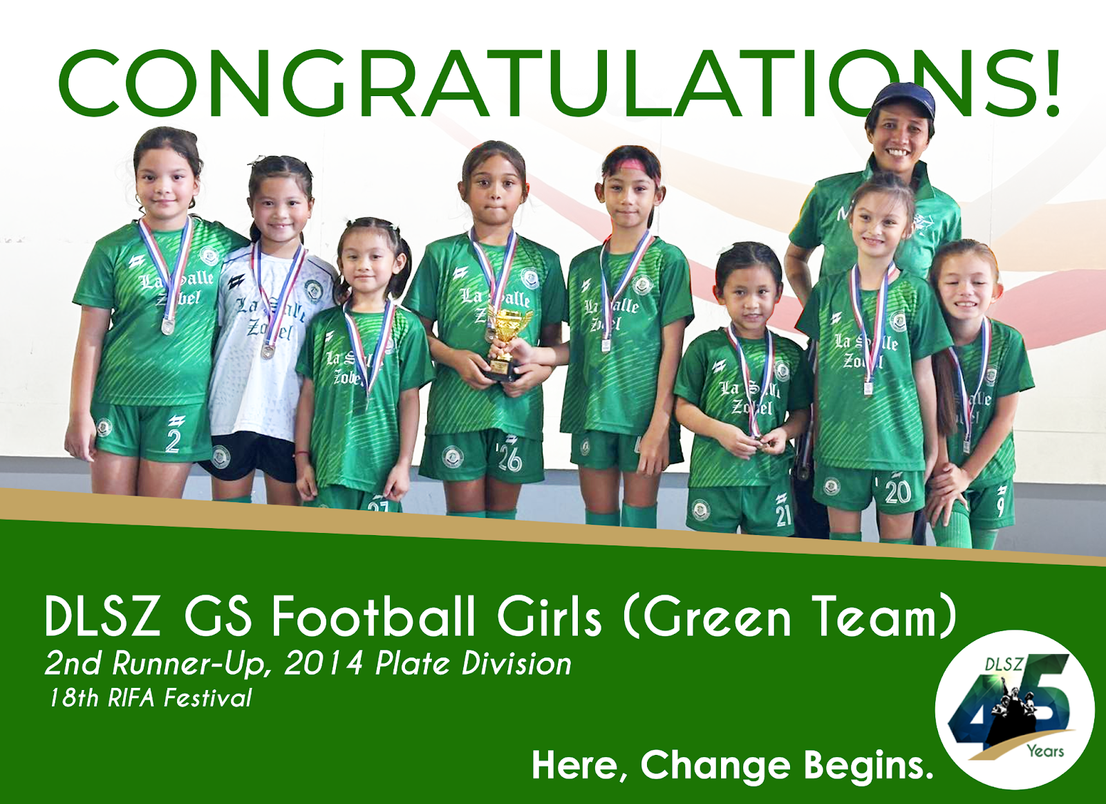 DLSZ Grade School Football Girls Team prevailed as champions in the ...