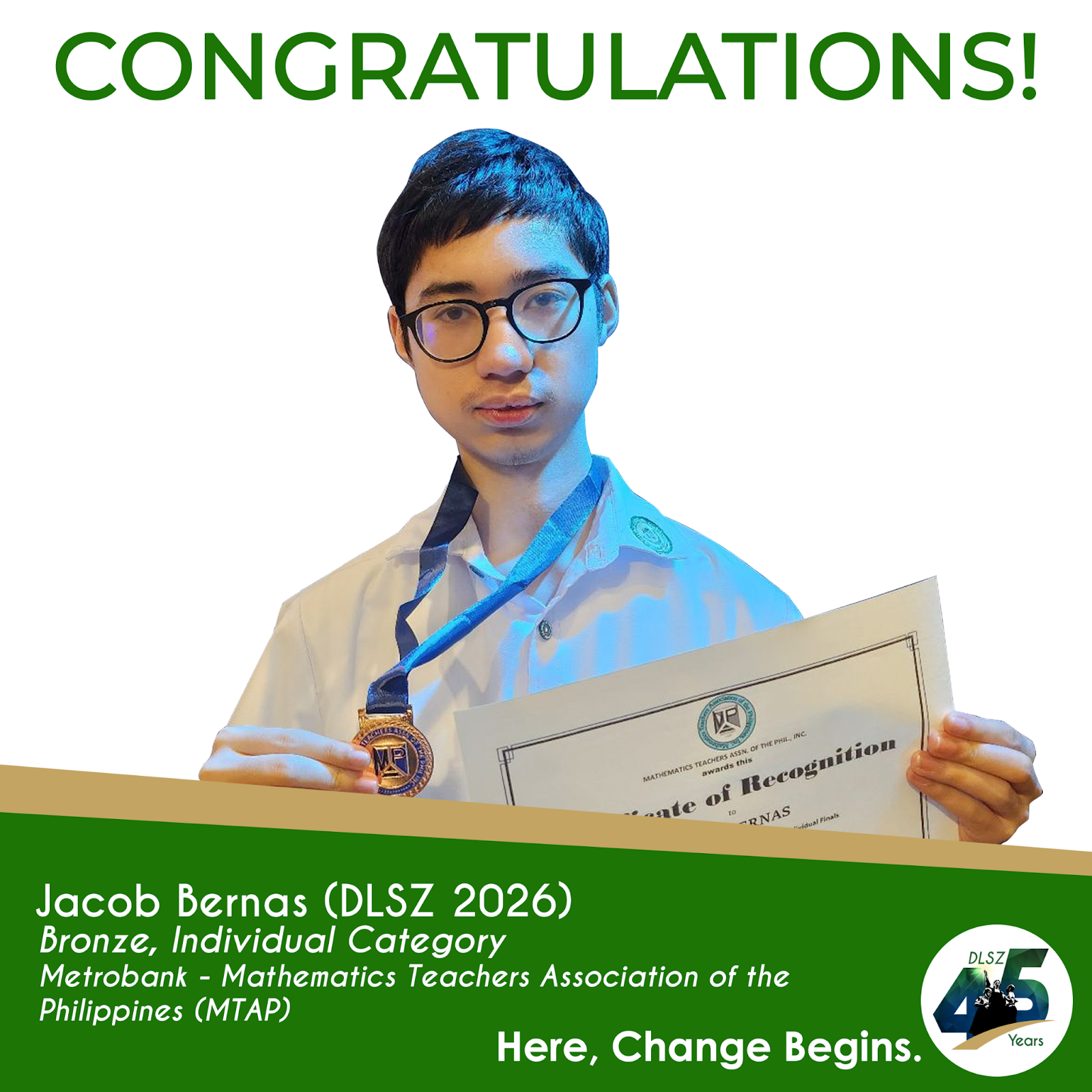 DLSZ GEM MATHLETES ACHIEVE PODIUM FINISH IN THE MTAP MATH CHALLENGE ...