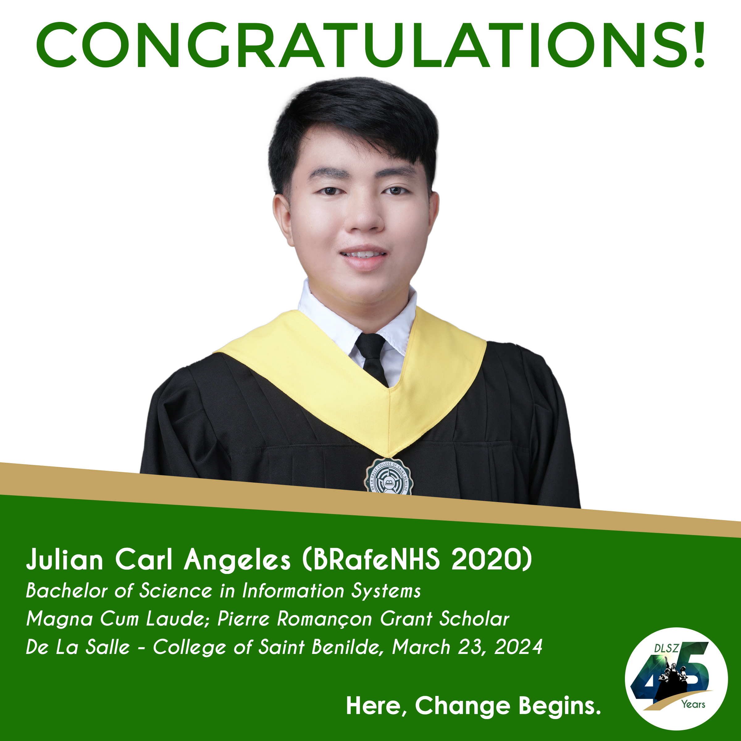 Congrats to our DLSZ BRafeNHS Alumni Achievers! - De La Salle Santiago ...