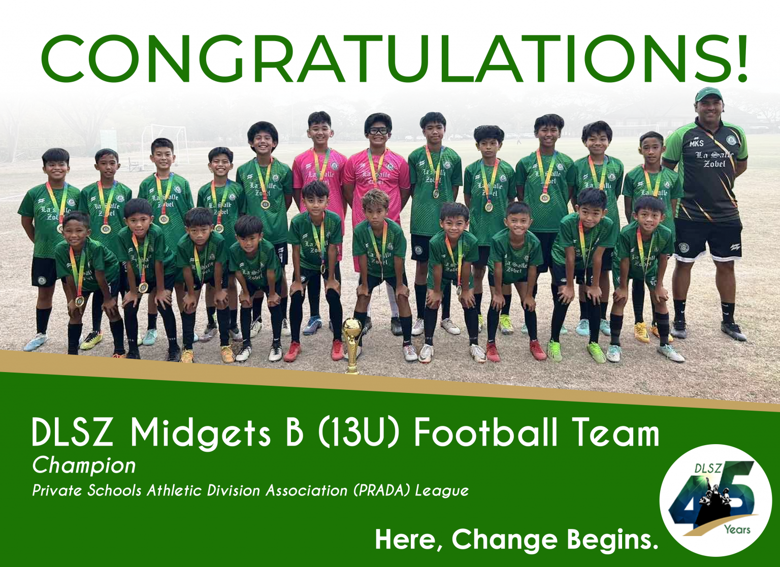 DLSZ Midgets B U13 Football Team Triumphant in the PRADA Championship ...