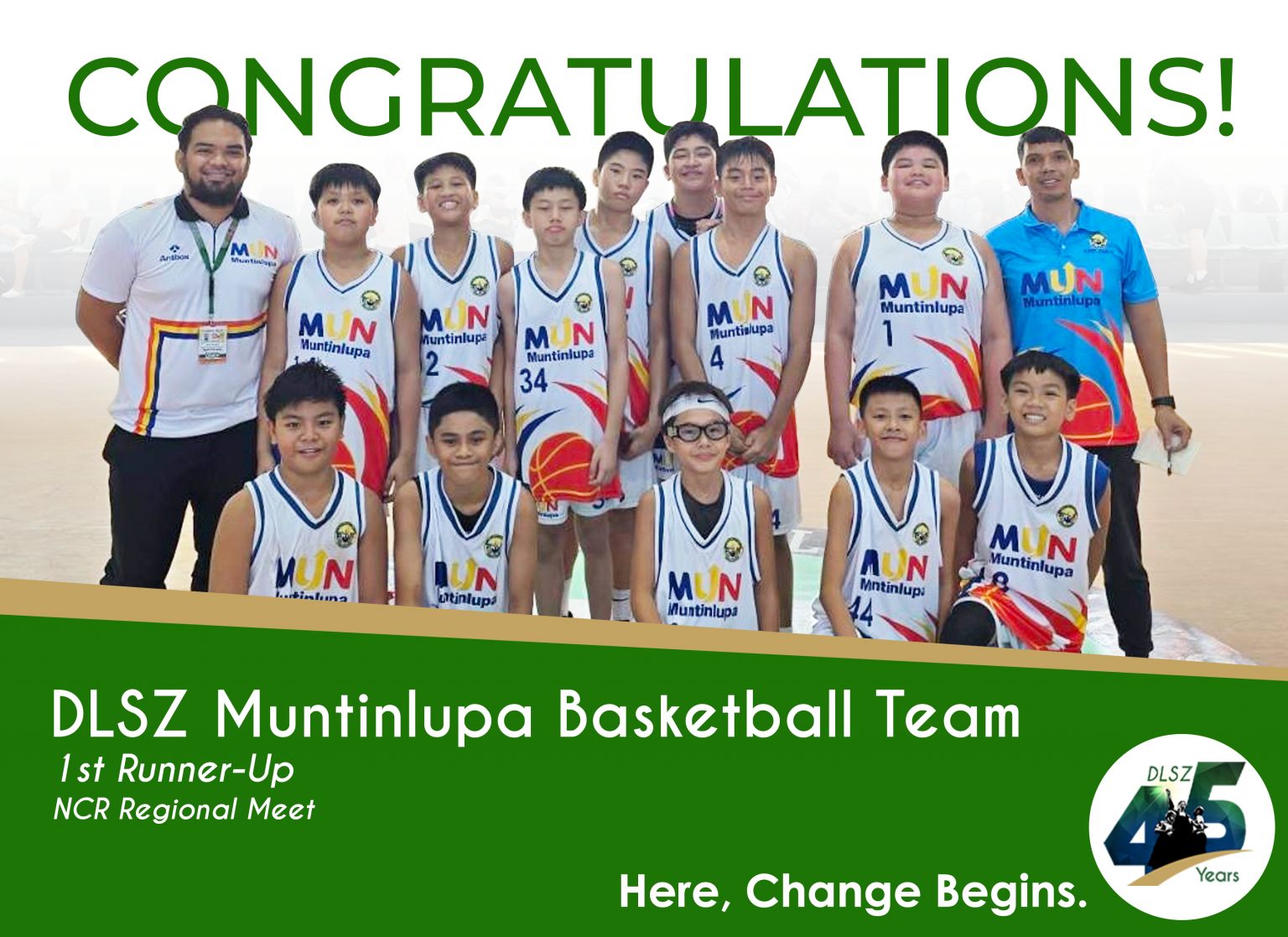 DLSZ-Muntinlupa Elementary Level Basketball Team Wins 1st Runner-Up in ...