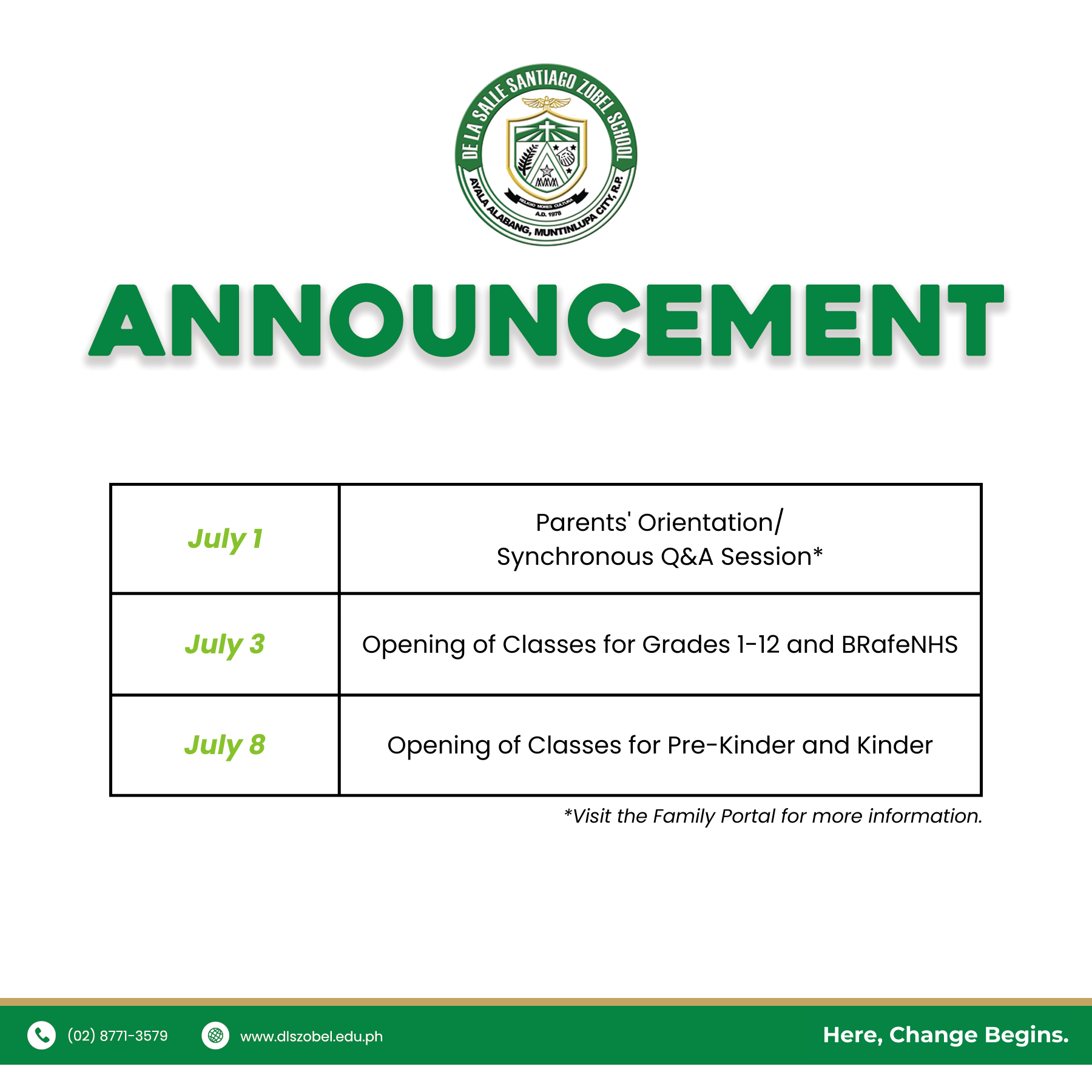 Parents' Orientation and Opening of Classes AY 24-25 - De La Salle ...